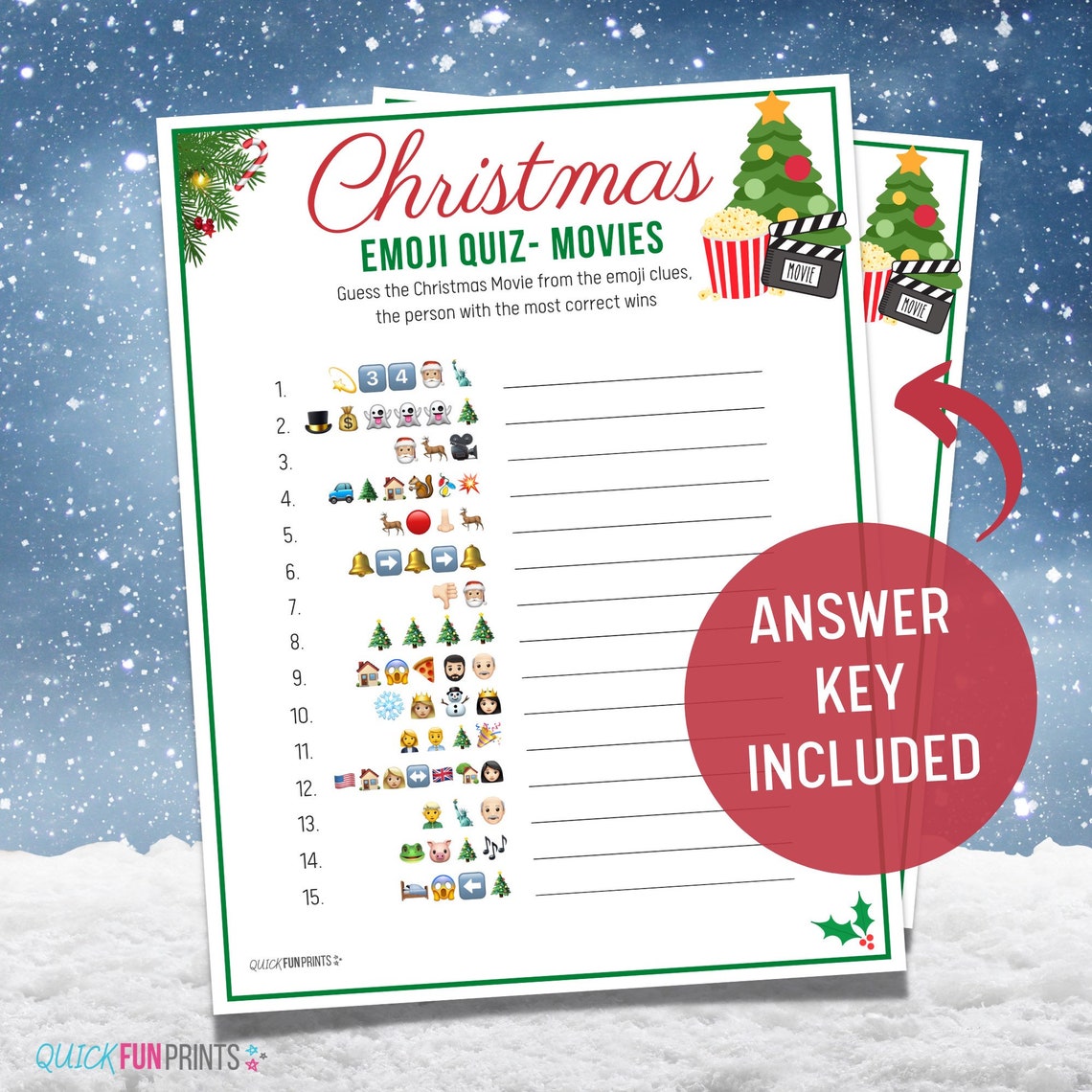 Christmas Movie Emoji Pictionary, Christmas Movies Game, Emoji Family ...