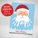 SANTA Handprint, Santa Christmas Kids Craft, Santa Handprints Template ...