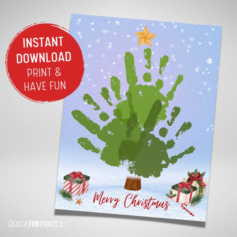 CHRISTMAS Tree Handprint Christmas Kids Craft Christmas - Etsy