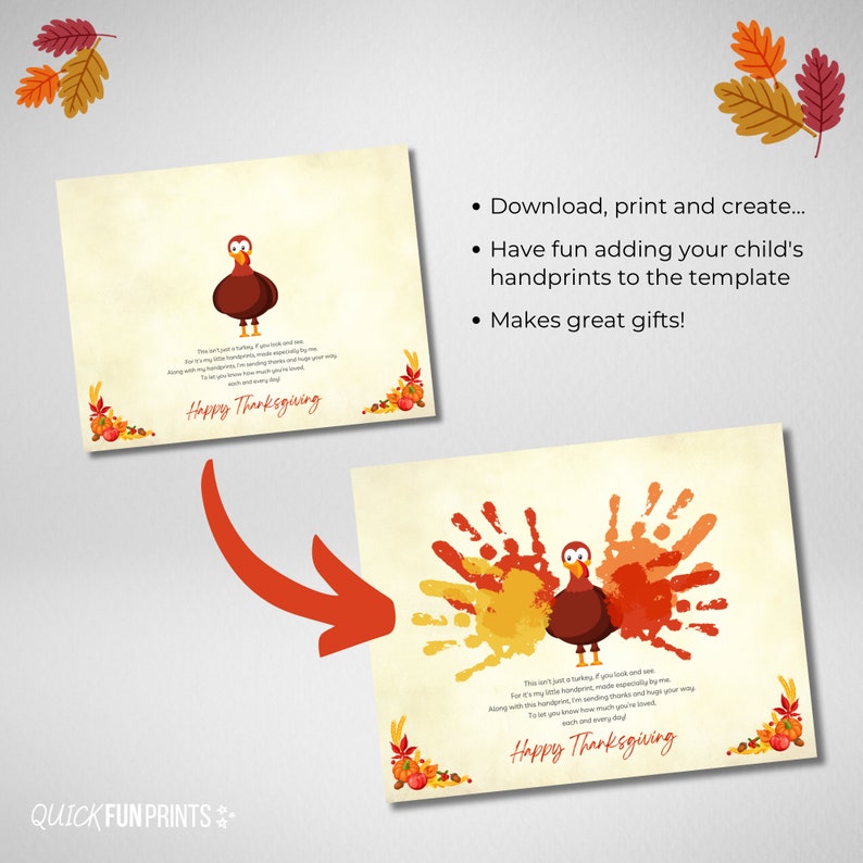 Thanksgiving Turkey Handprint Poem, Kids Craft, Thanksgiving Kids ...