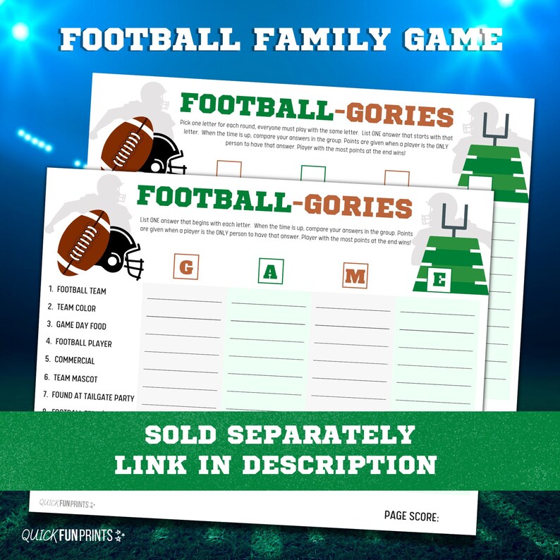 FOOTBALL Squares Game, Football Grid, 100 Numbered Squares for the Big ...