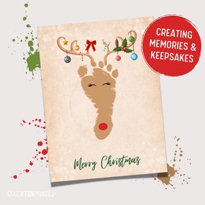 Christmas Reindeer Footprint, Christmas Craft, Reindeer Footprint ...