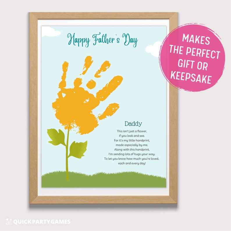 Father's Day Flower Handprint Art: Poem Keepsake (digital Print) - Etsy