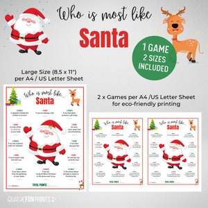 Who is Most Like Santa? Christmas Game, Icebreaker Party Games, Holiday ...