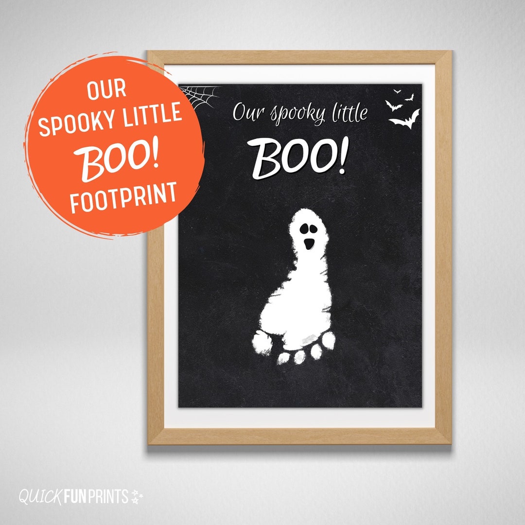 FOOTPRINT Spooky BOO Printable, Halloween Footprint Craft, Halloween ...