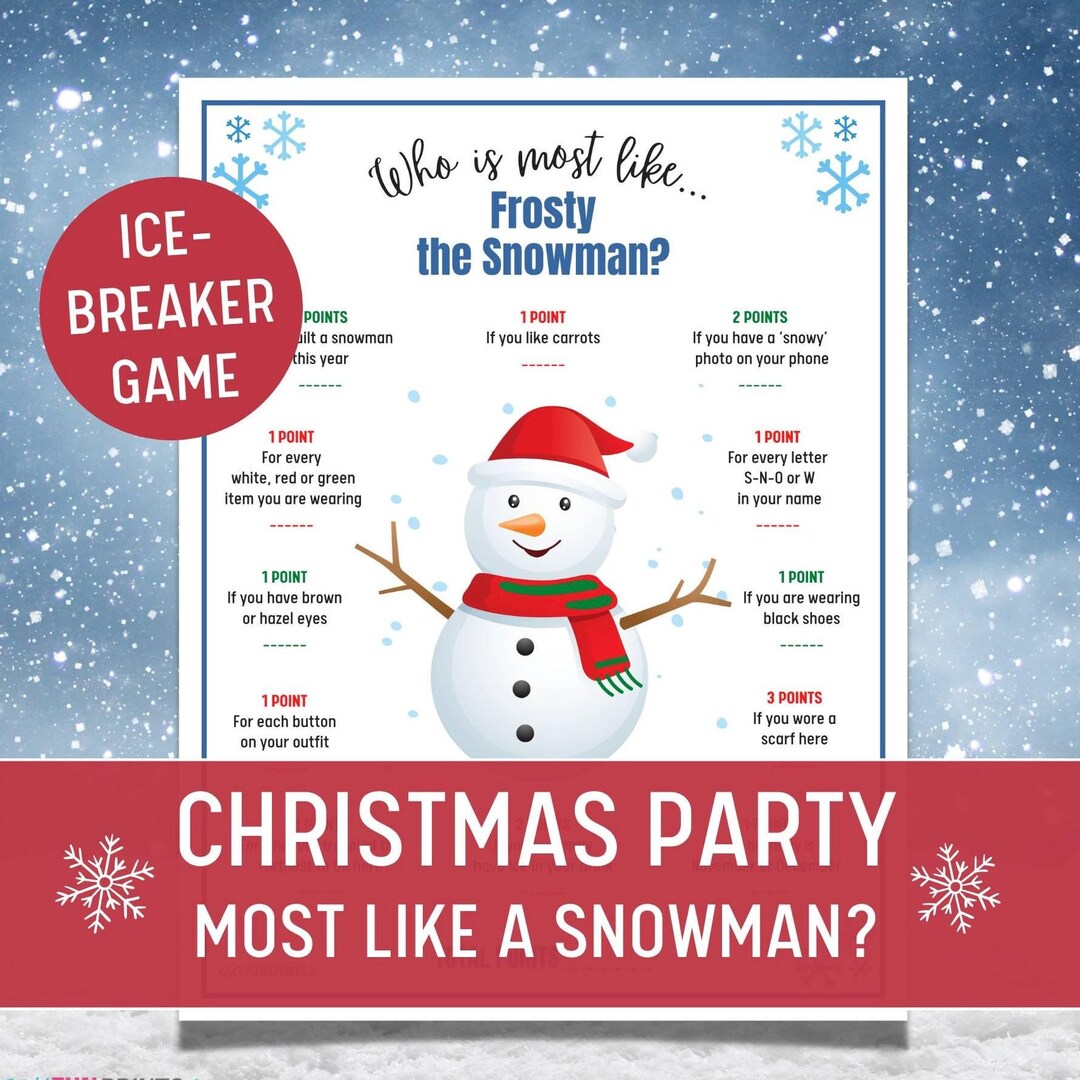 Snowman Holiday Game, Who is Most Frosty the Snowman, Fun Christmas ...