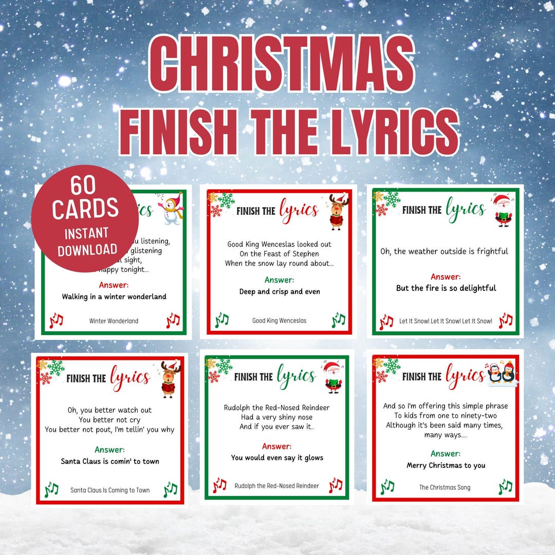 CHRISTMAS Finish the Lyrics, Finish the Christmas Song, Christmas Quiz ...