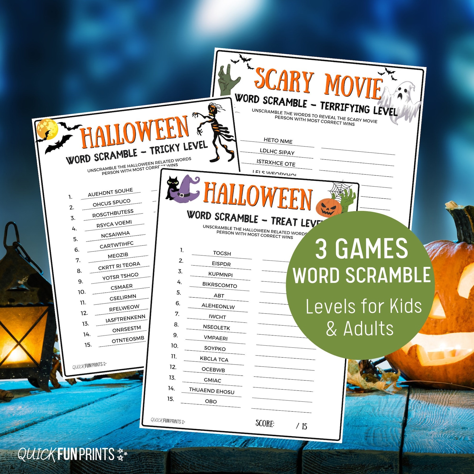 Halloween Party Games Bundle: Printable Halloween Charades, Halloween ...