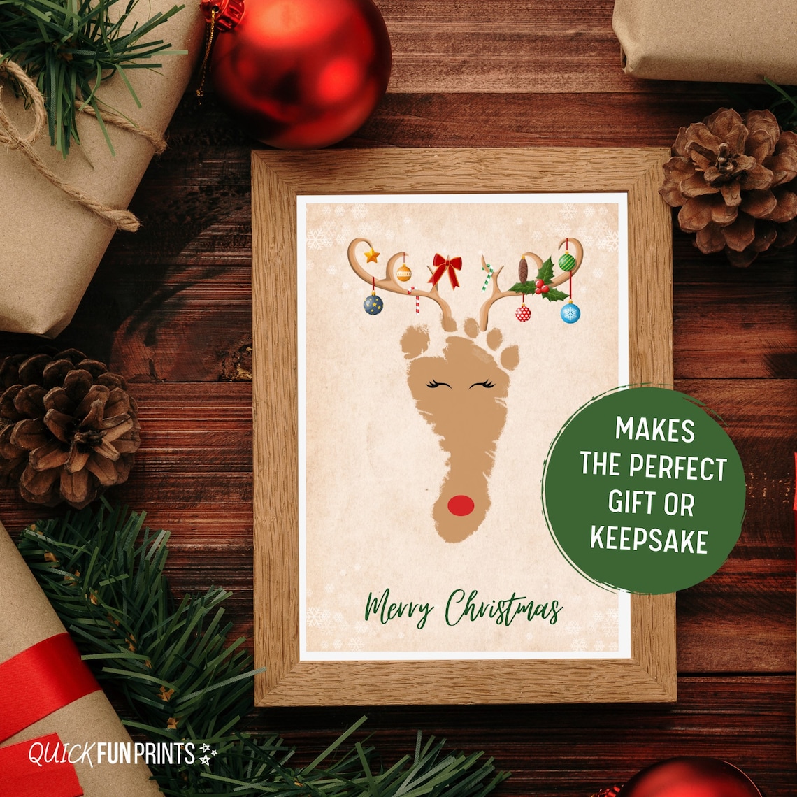 Christmas Reindeer Footprint, Christmas Craft, Reindeer Footprint ...
