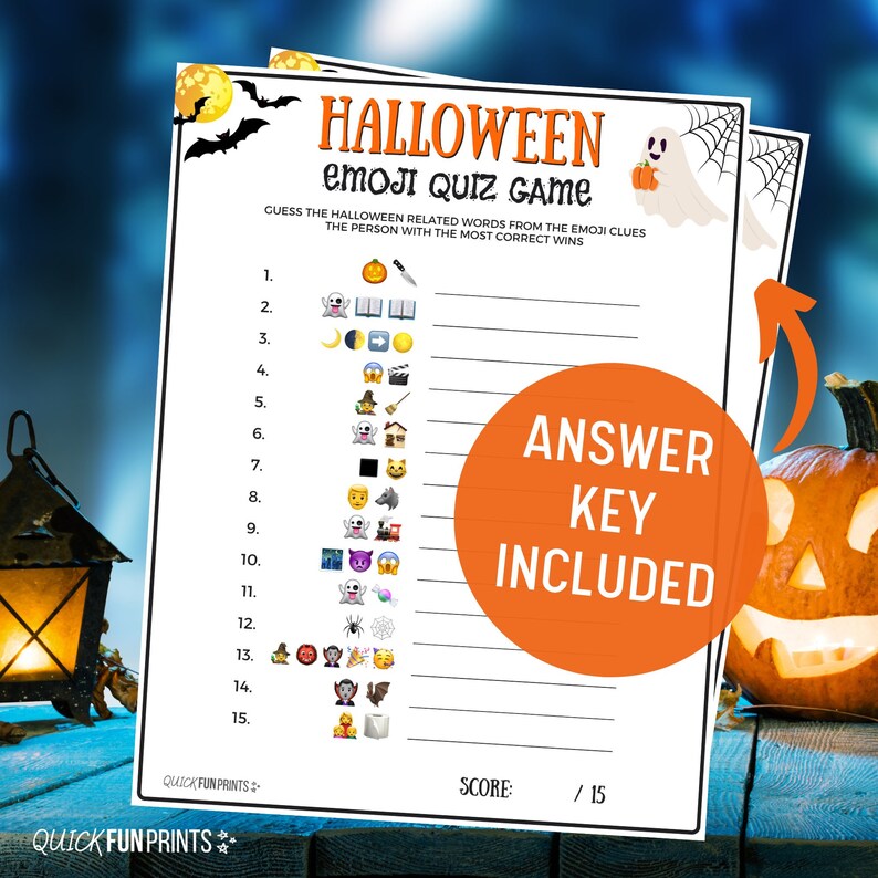 Halloween Emoji Pictionary Game: Printable Party Activity (digital ...