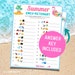 SUMMER Emoji Pictionary, Summertime Emoji Printable Quiz, Summer Pool ...