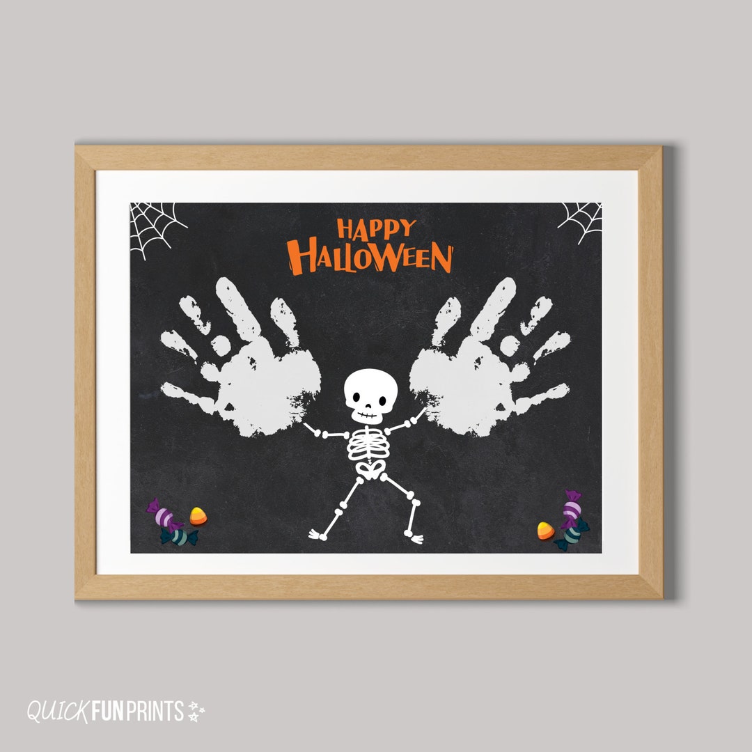 Halloween Skeleton Handprint Art: Personalized Keepsake or Gift ...