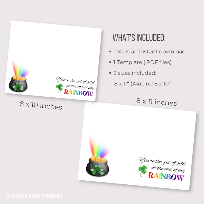 Printable Rainbow & Pot of Gold Handprint, St Patricks Rainbow ...