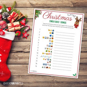 Christmas Songs Emoji Quiz, Christmas Song Quiz, Family Games ...