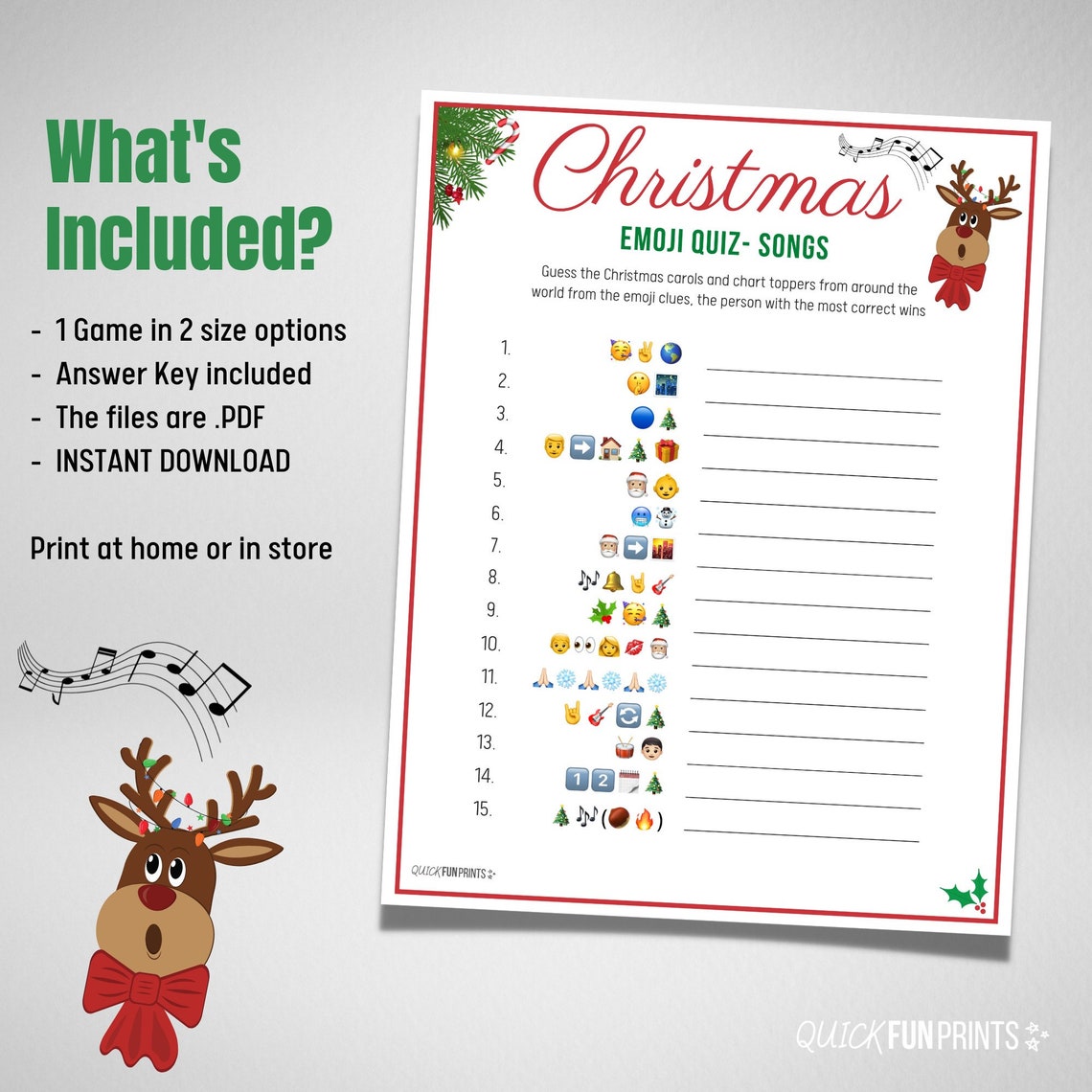 Christmas Songs Emoji Quiz, Christmas Song Quiz, Family Games ...