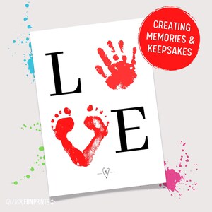 LOVE Valentine's Gift, Handprint Footprint Craft, Kids Craft, Gift for ...