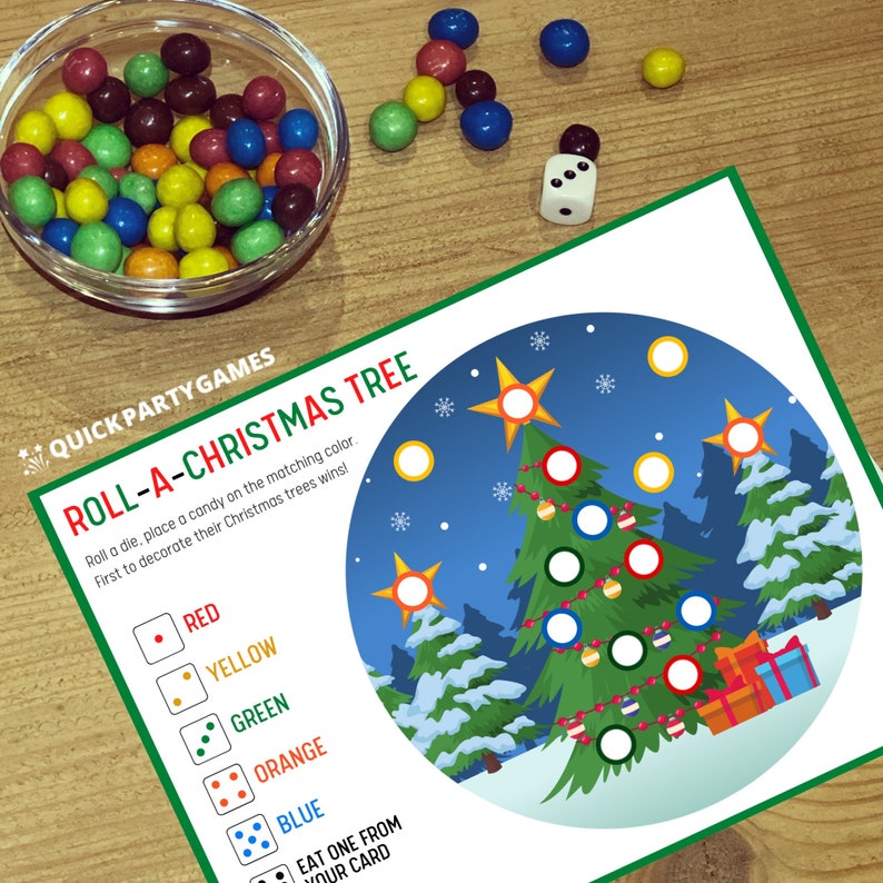 Roll A Christmas Tree Game, Christmas Games, Christmas Table Game ...