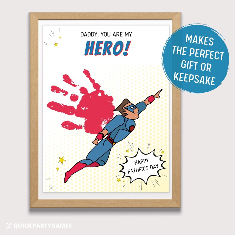 Father's Day Handprint Art: Daddy Hero Gift (digital Download) - Etsy