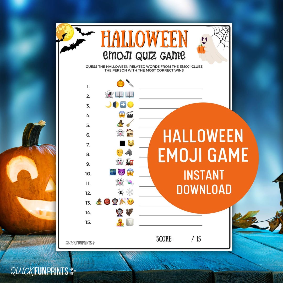 Halloween Emoji Pictionary Game: Printable Party Activity (digital ...