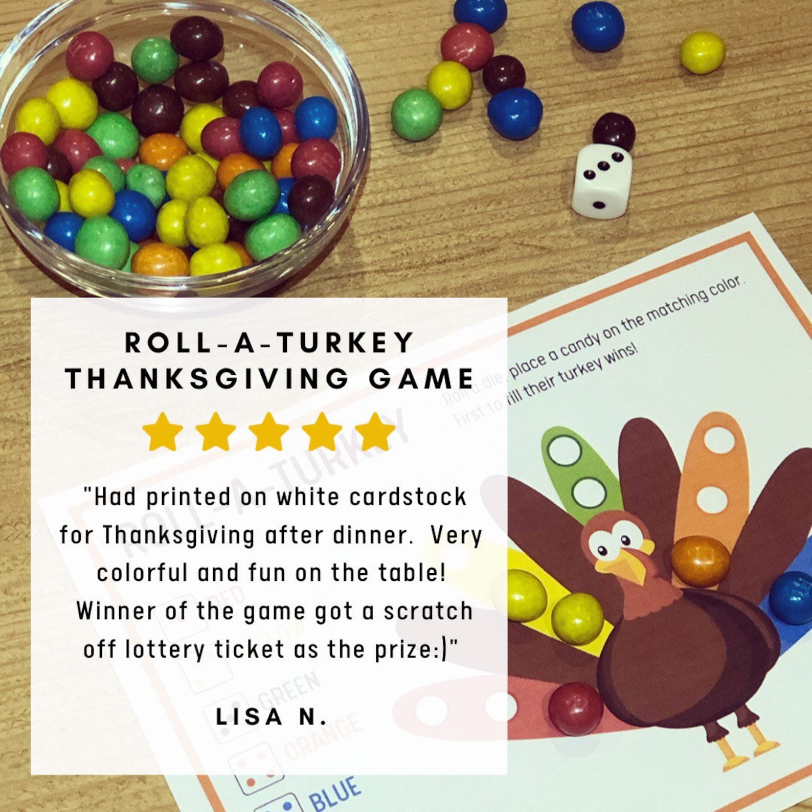 Roll A Turkey Game Thanksgiving Game for Kids Roll A Turkey - Etsy