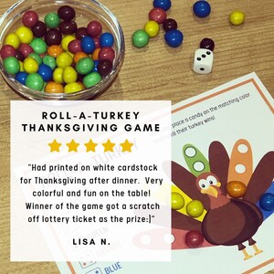 Roll A Turkey Game Thanksgiving Game for Kids Roll A Turkey - Etsy