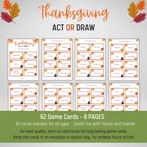 Thanksgiving Charades Printable, Thanksgiving Party Game, Friendsgiving ...
