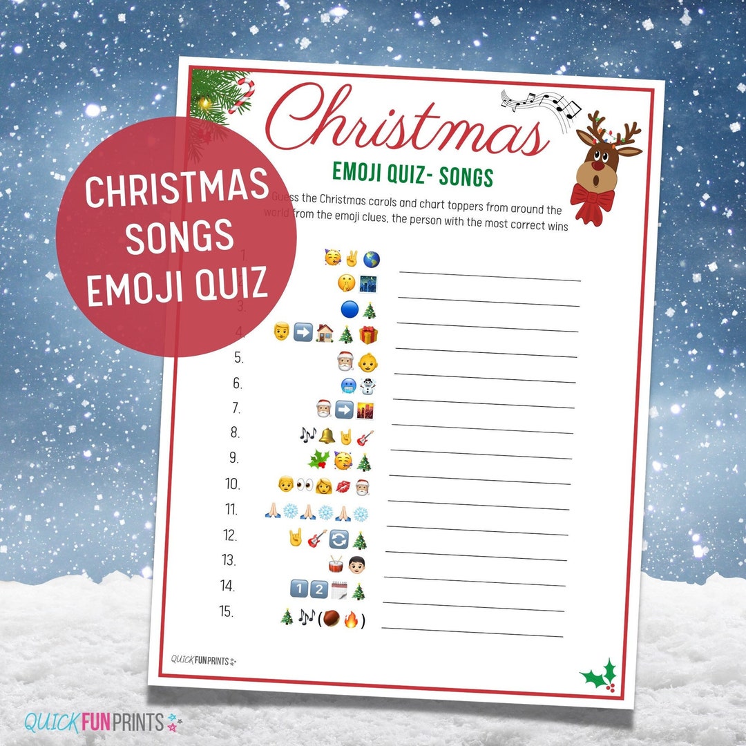 Christmas Songs Emoji Quiz, Christmas Song Quiz, Family Games ...