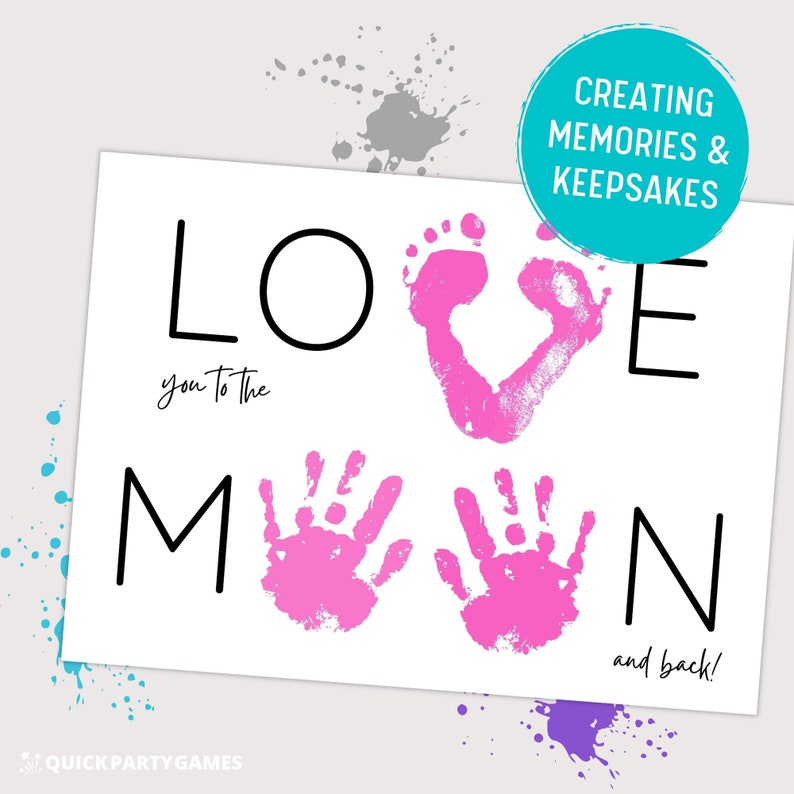 Mother's Day Gift, Hand & Foot Printable, Gift for Mom Grandma, Love ...