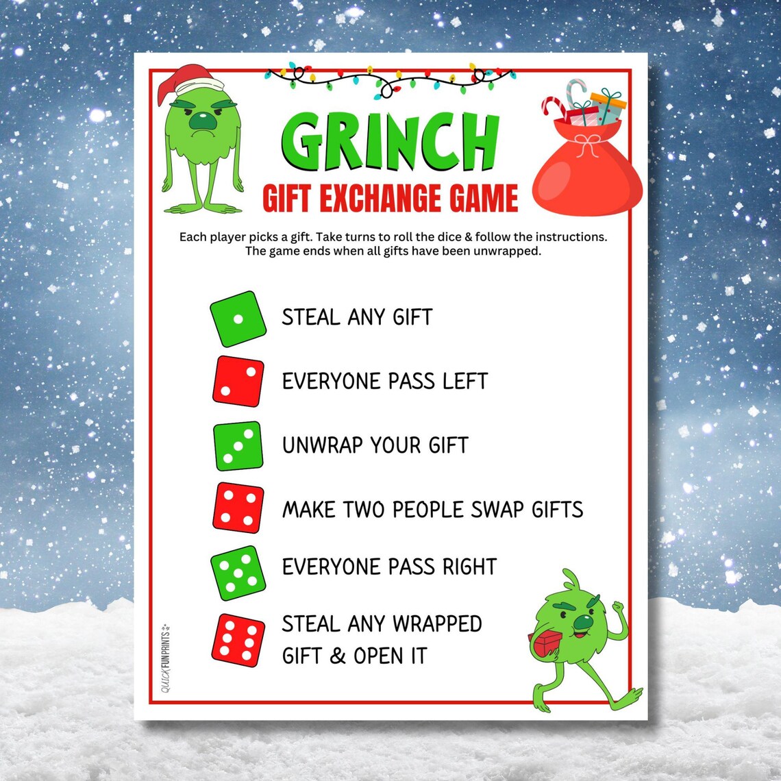 Grinch Gift Exchange Game, Holiday Gift Swap Game, Pass the Gift Game ...