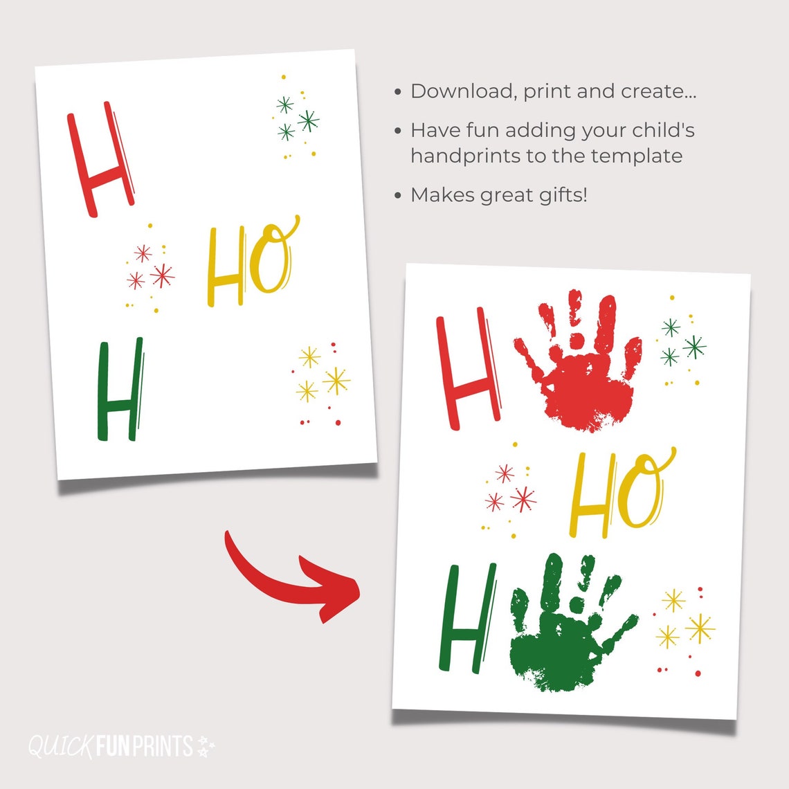 Christmas Handprint Ho Ho Ho, Christmas Craft, Holidays Handprint ...