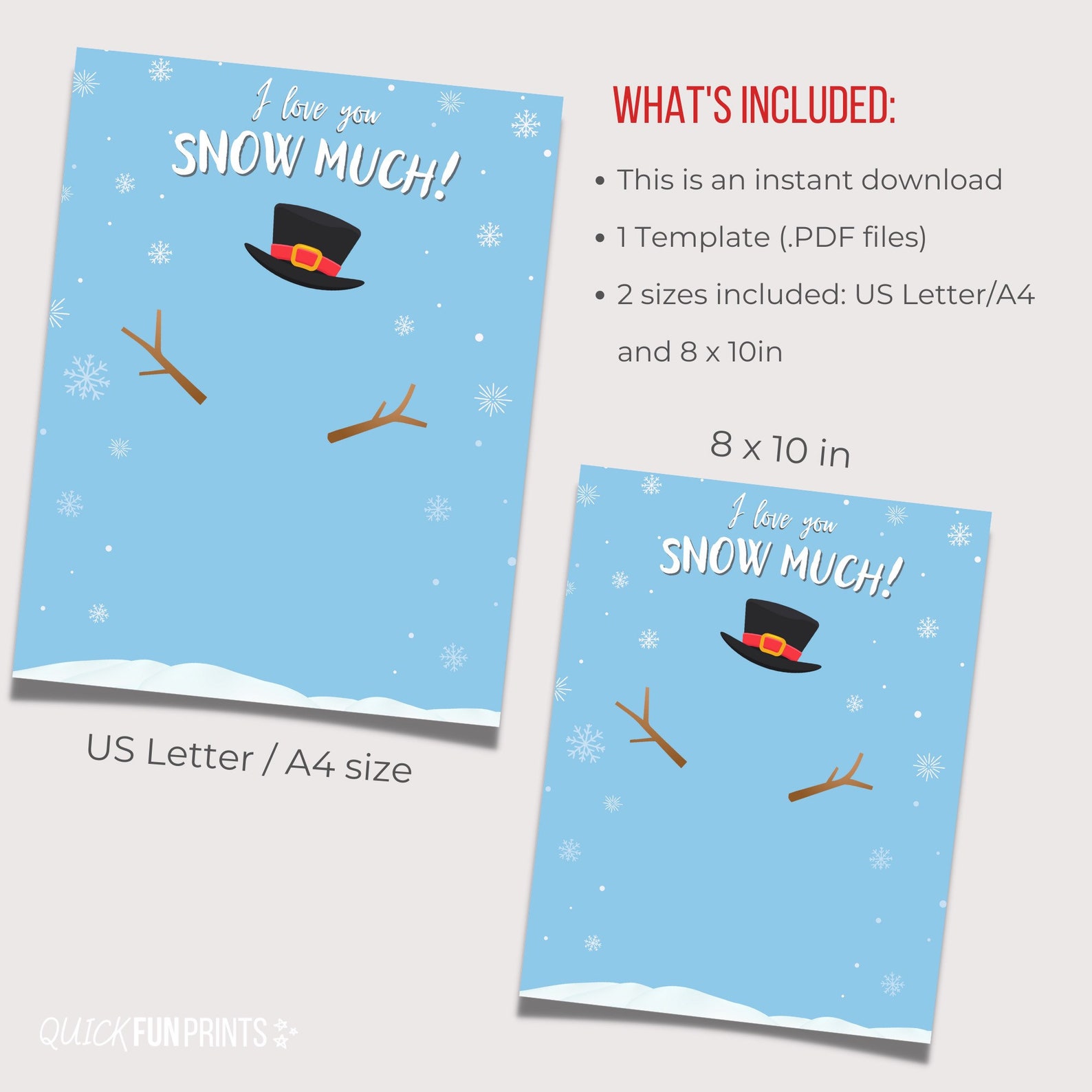 SNOWMAN Footprint, I Love You SNOW Much, Snowman Footprint, Christmas ...