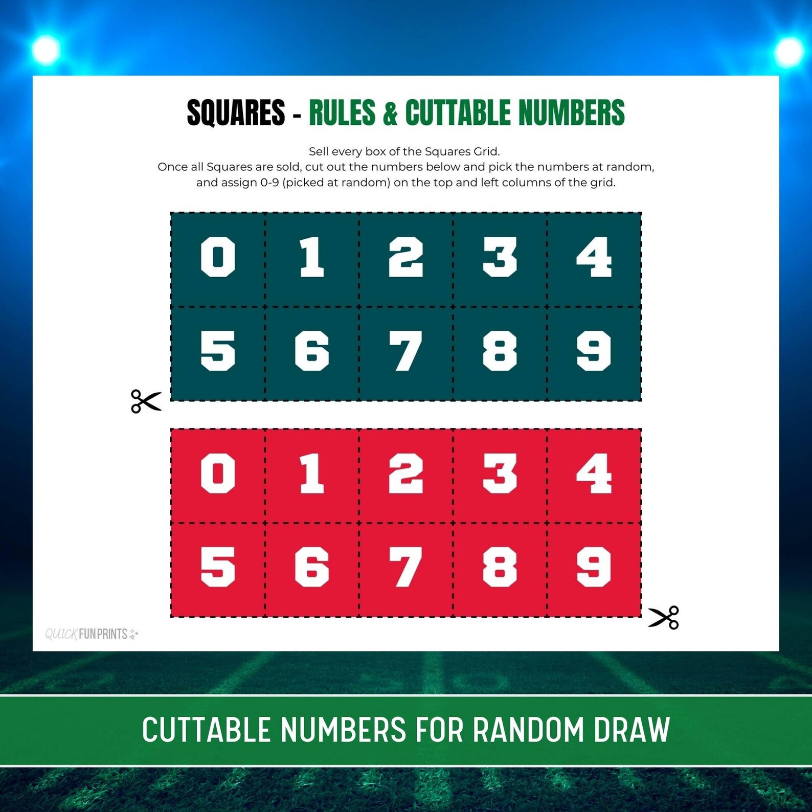 SUPER Football Bowl Squares, Printable Squares Football Pool Fundraiser ...