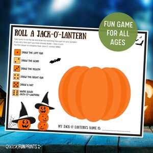 Halloween Roll a Jack-o'-lantern Dice Game: Halloween Roll A Pumpkin ...