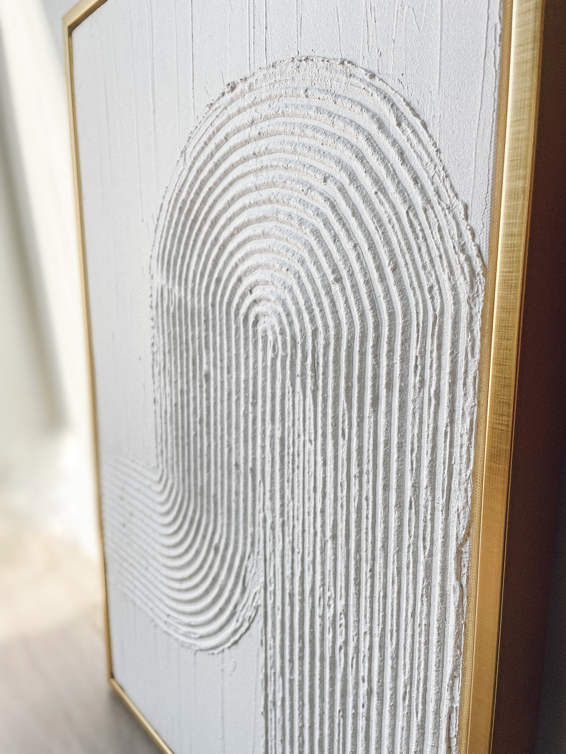 Gold Framed Plaster Canvased Painting White Arched Plaster - Etsy