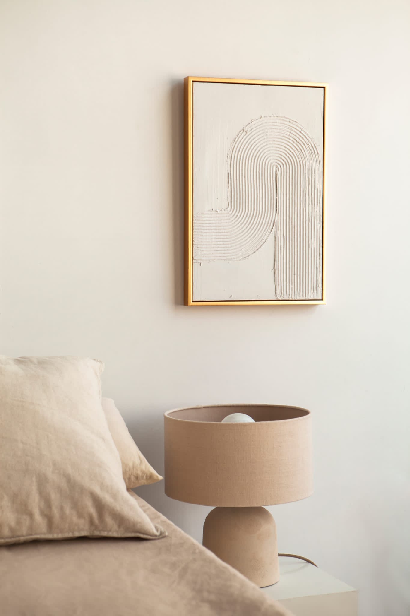 Gold Framed Plaster Canvased Painting White Arched Plaster - Etsy