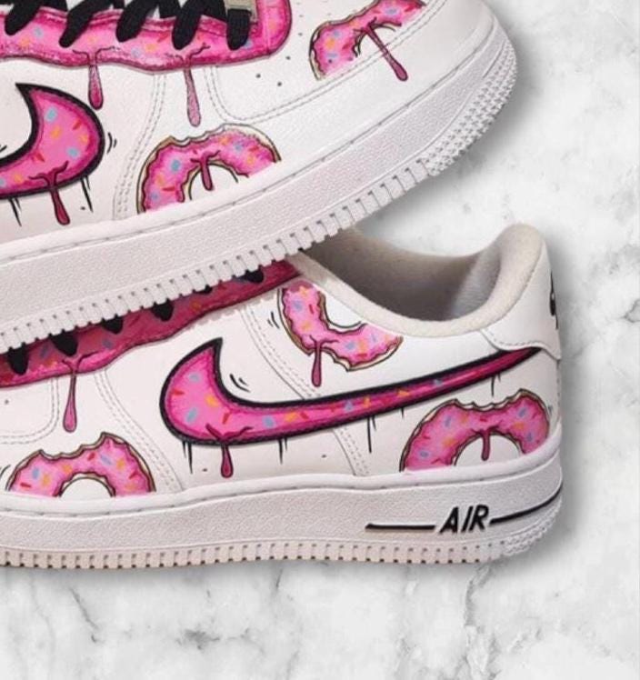Nike Air Force One AF1 Pink Donut Hand Painted Popular Drip Kids ...