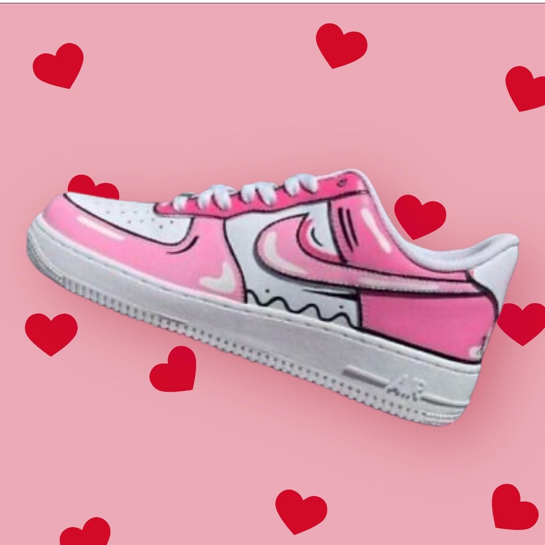Custom Pink Squiggle Nike Air Force 1 | Hand-painted Fun AF1 Shoes ...