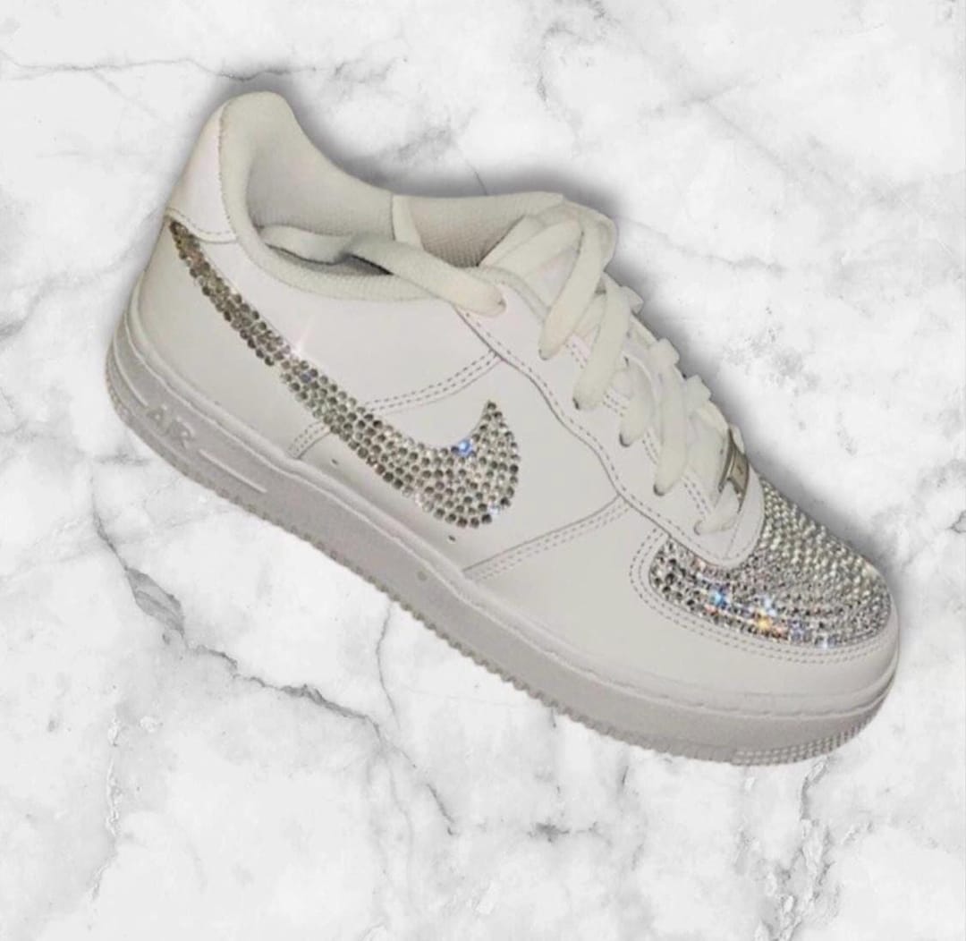 Nike Air Force One AF1 Clear Rhinestone Embellished Kids Children Adult ...