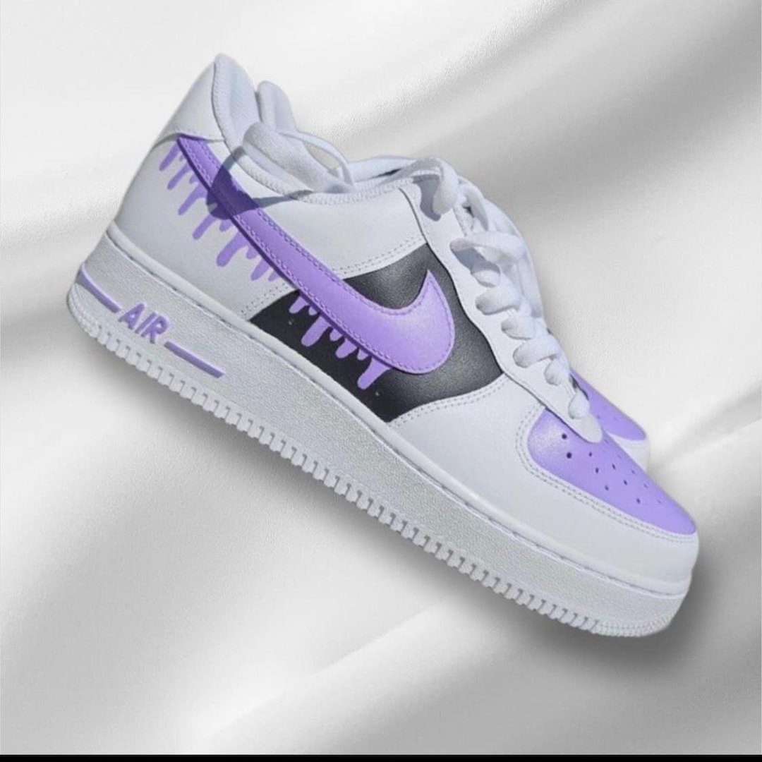 Nike Air Force One AF1 Purple and Black Kids Children Adult Shoes - Etsy