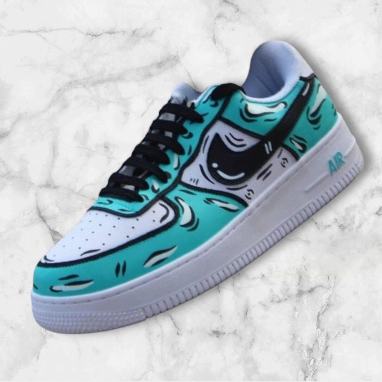 Nike Air Force One AF1 Teal Kids Children Adult Shoes - Etsy