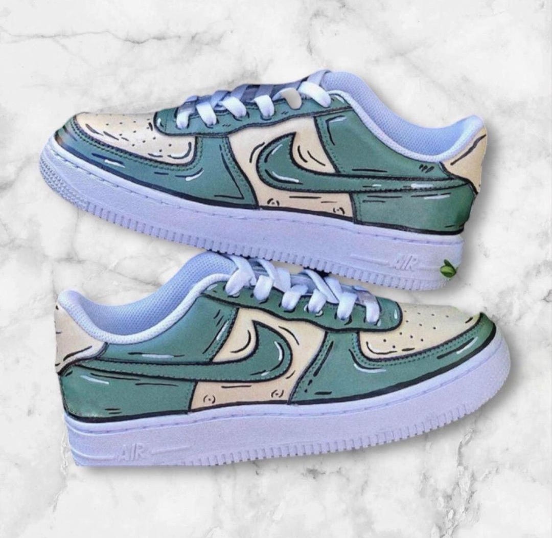 Nike Air Force One AF1 Army Green Drip Kids Children Adult Shoes - Etsy