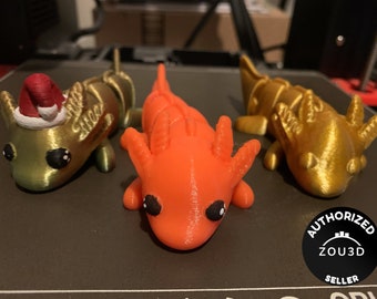Cute 3d Printed Articulating Baby Dragon by Zou3d / Desk Pet / Flex Fidget Toy - Etsy