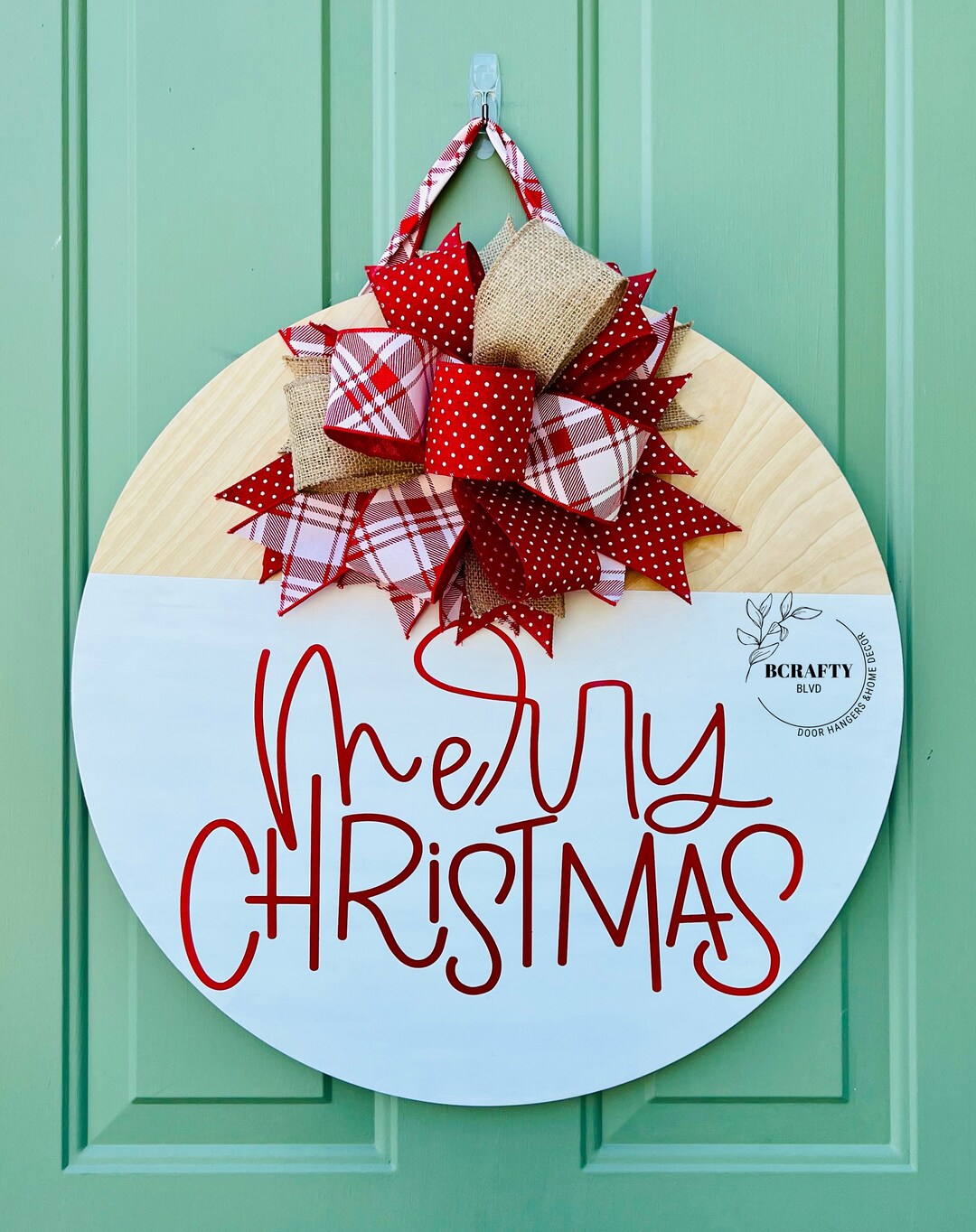 Merry Christmas Door Sign, Winter Door Sign, Stocking Door Sign ...