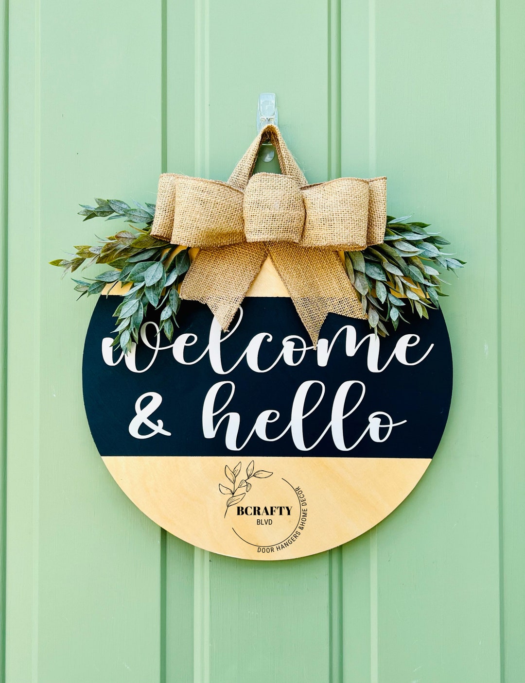 Welcome and Hello Door Sign Welcome Wreath Welcome Door - Etsy
