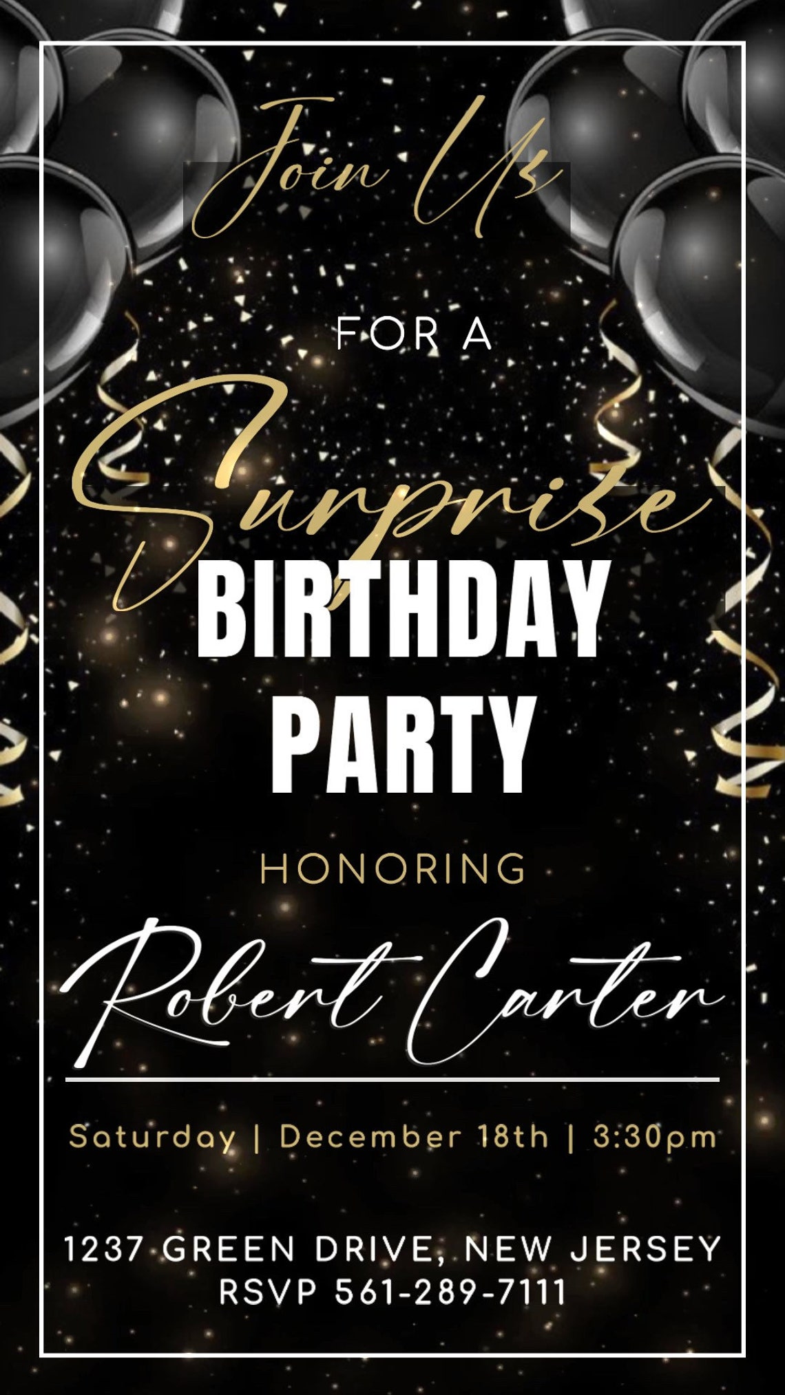 Men Birthday Video Invitation Online Birthday Invite for Him - Etsy