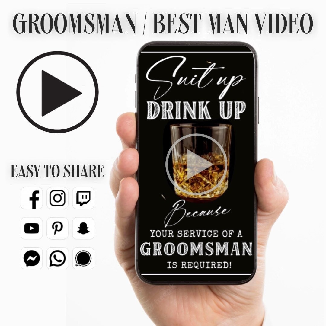 Groomsman Proposal Video, Will You Be My Groomsman/best Man, Digital ...