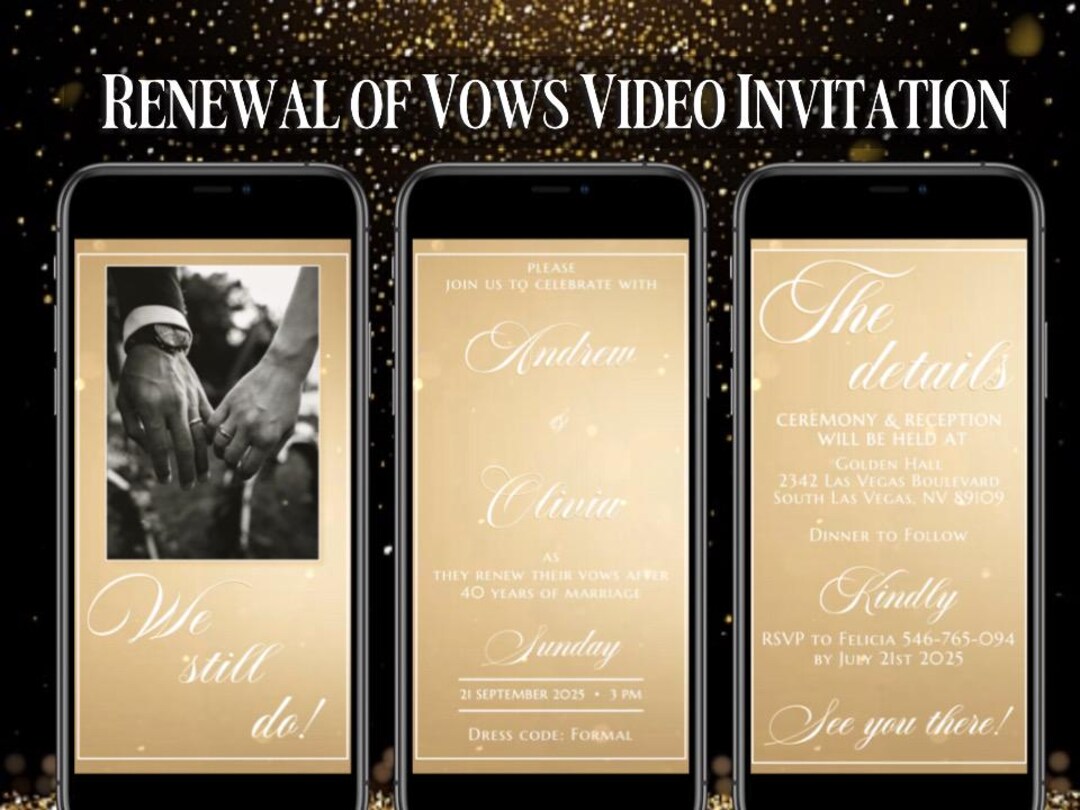 Wedding Renewal of Vows Video Invitation, We Still Do, Wedding Animated ...