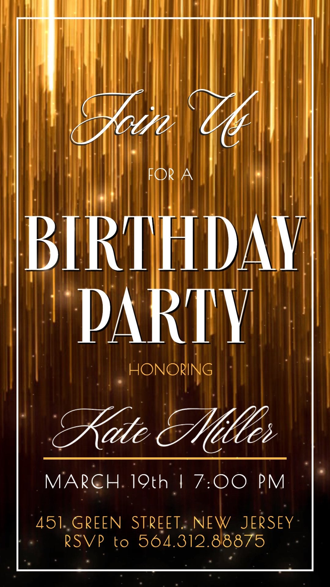 Birthday Party Invitation, Online Birthday Invite, Animated Custom ...