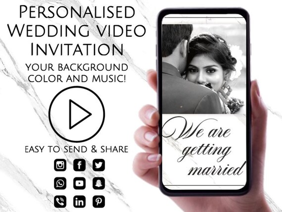Wedding Video Invitation Wedding Animated Card Digital - Etsy