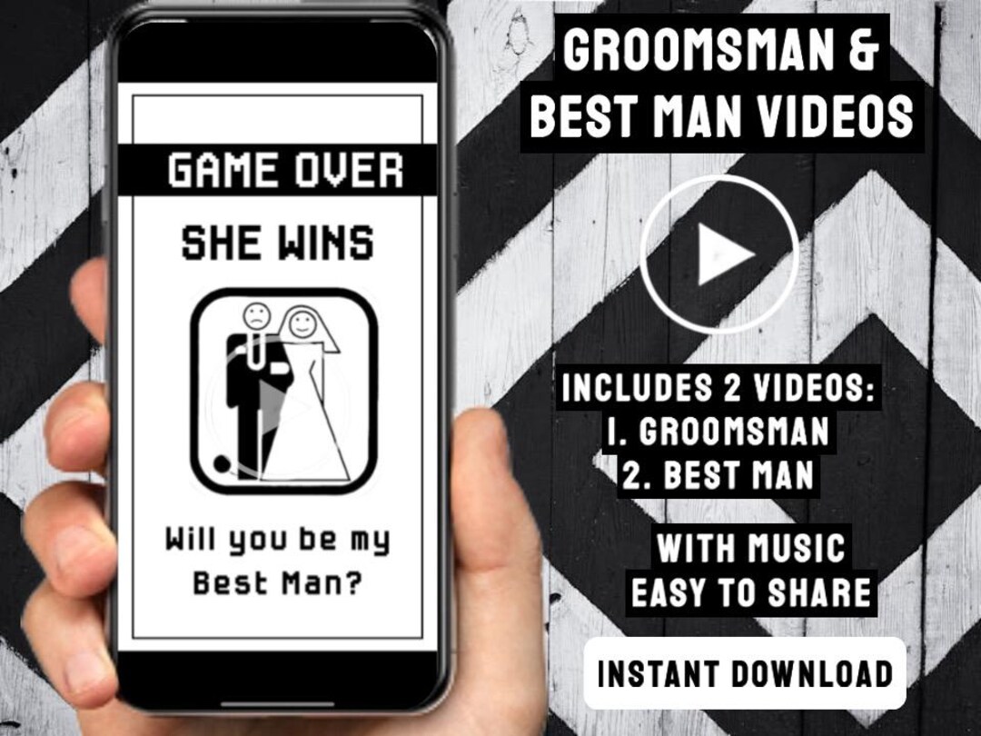 Best Man Funny Proposal Video, Will You Be My Groomsman/best Man ...
